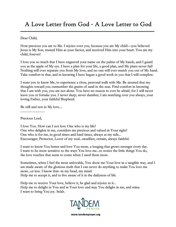 A Love Letter from God - A Love Letter to God - Tandem Prayer