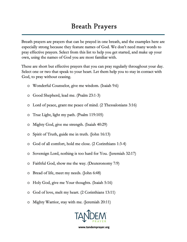 Breath Prayers - Tandem Prayer