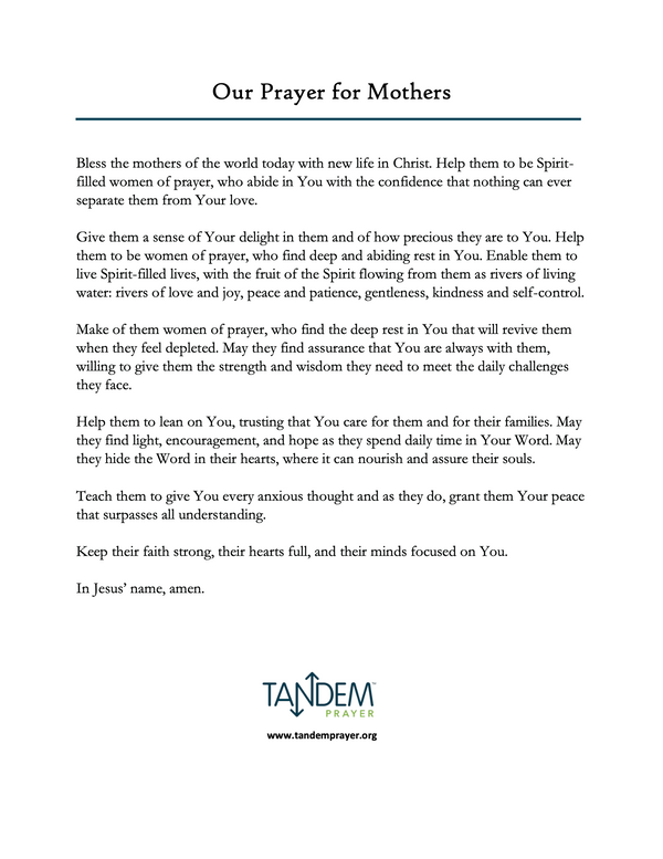 Our Prayer for Mothers - Tandem Prayer